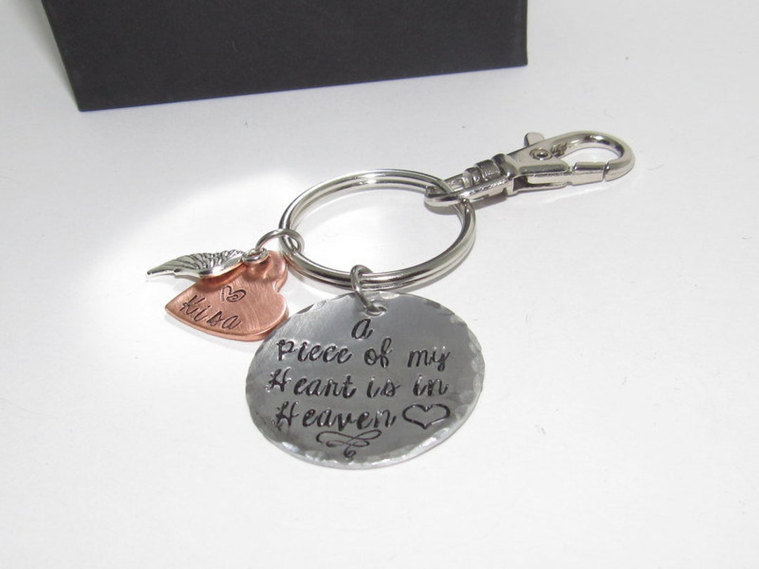 A Piece of My Heart is in Heaven Key Ring, Memorial Key Ring ...
