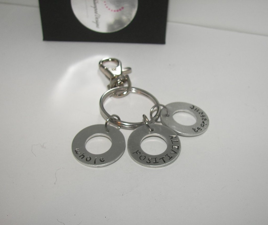 Personalized My Word Washer Keychain, Custom Personalized Hand Stamped ...