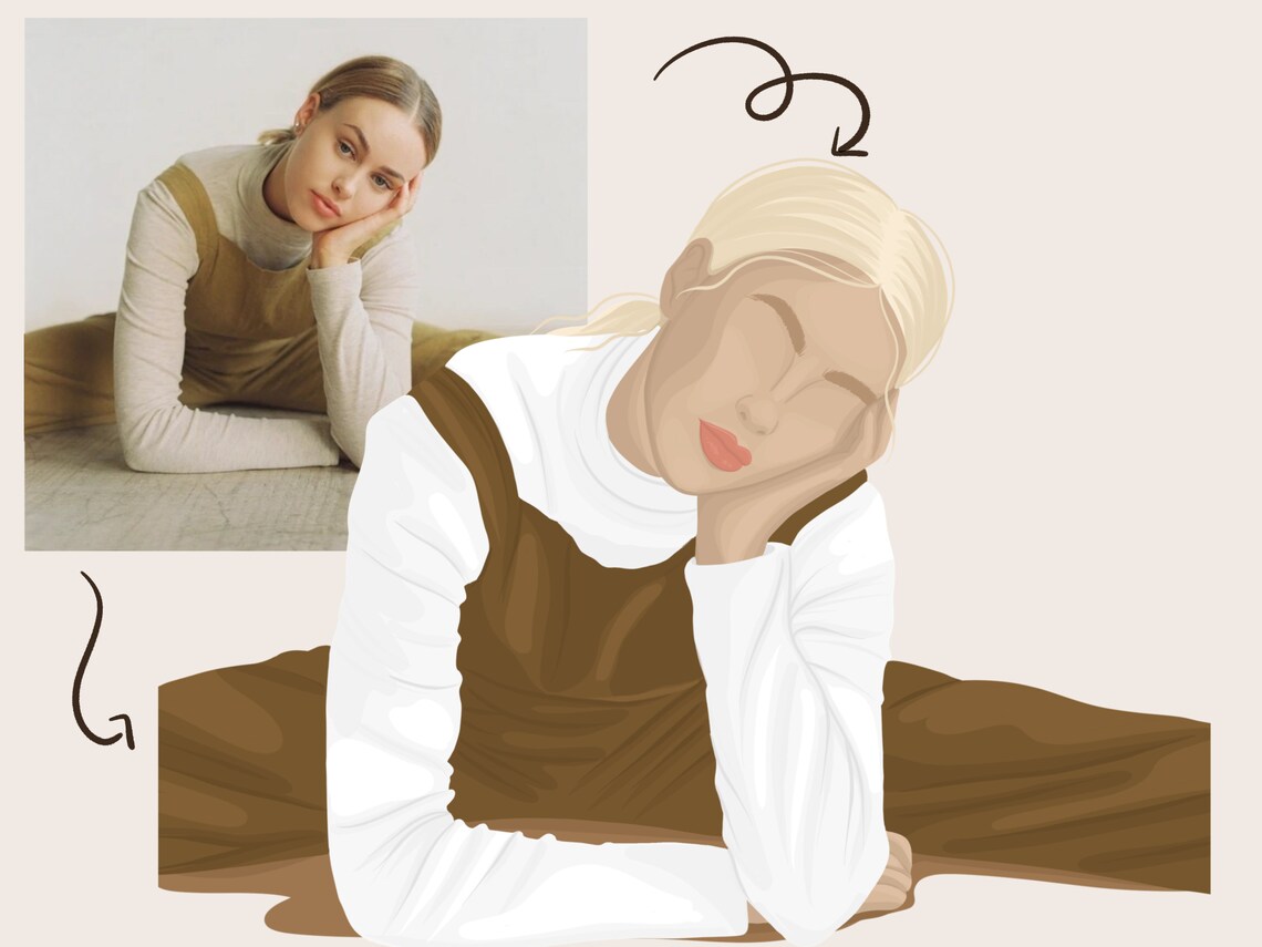 Custom Portrait of One Person Drawing Custom Person Illustration ...