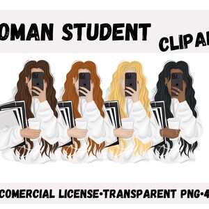 University Girl Clipart With Woman Aesthetic Girl Reading Bookworm ...