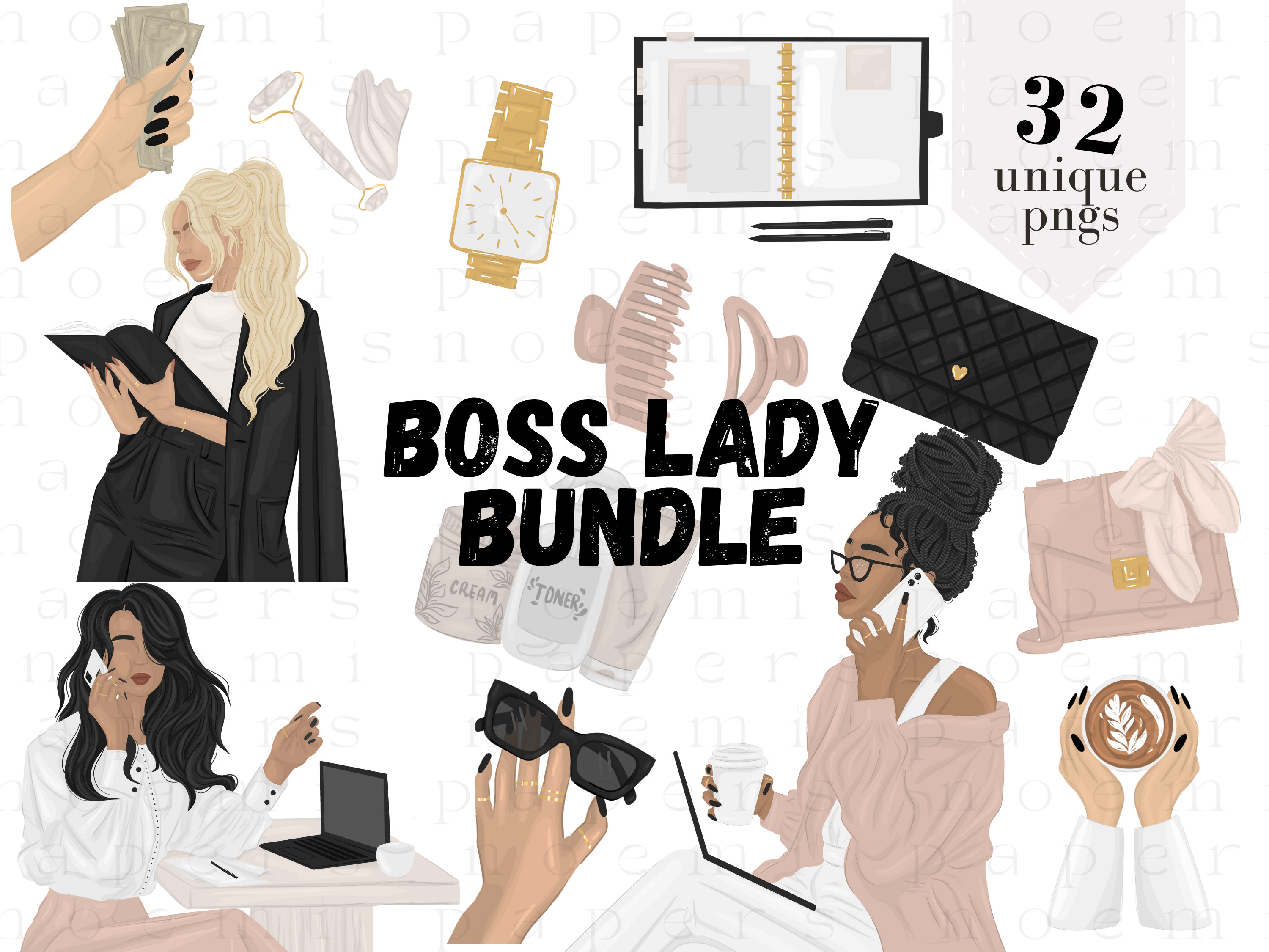 Boss Lady PNG Bundle Female Entrepreneur Clipart Set POD - Etsy
