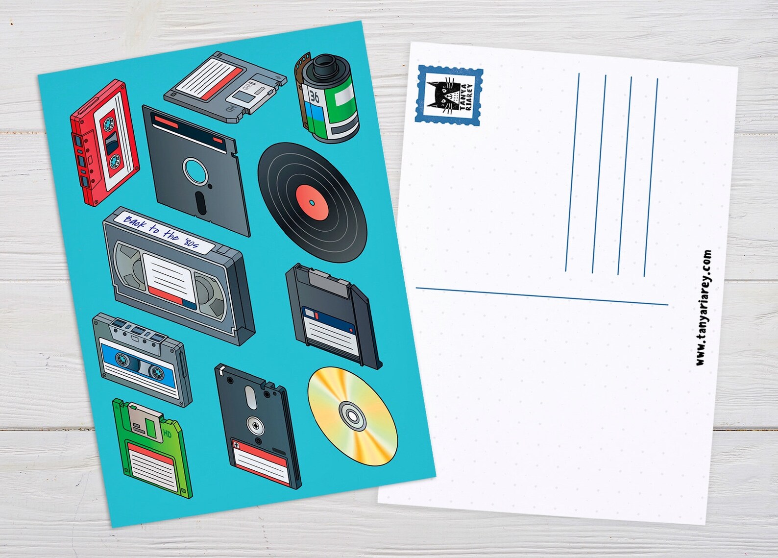 Retro Postcards Vintage Postcard Floppy Disc Red Cassette - Etsy UK