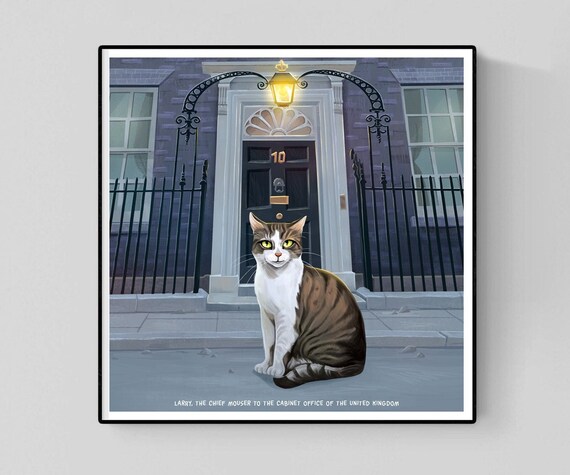 Larry Cat Art Print Cute Cat Illustration Cat Lover Gift - Etsy
