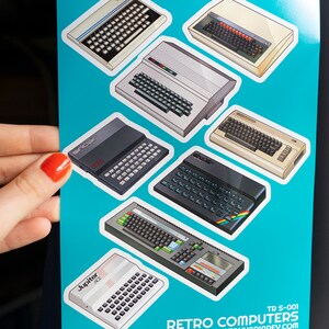Retro Computers Vinyl Stickers, Gift for Geek, Waterproof Laptop ...