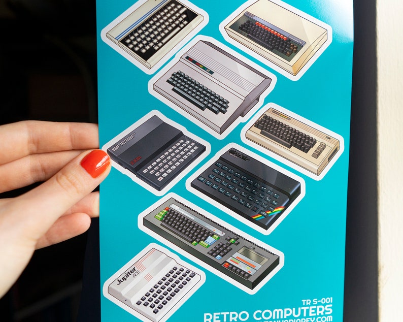 Retro Computers Vinyl Stickers Gift for Geek Waterproof | Etsy
