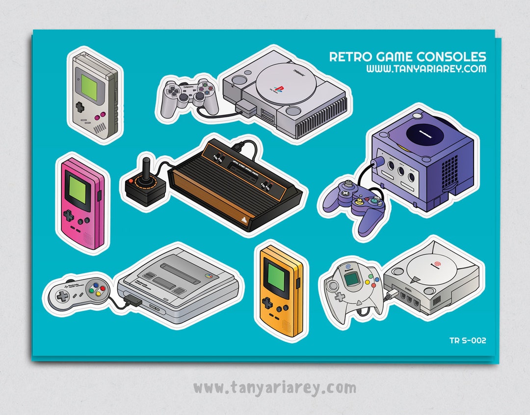 Retro Game Consoles Stickers, Gamer Gift, Laptop Stickers, Vintage ...