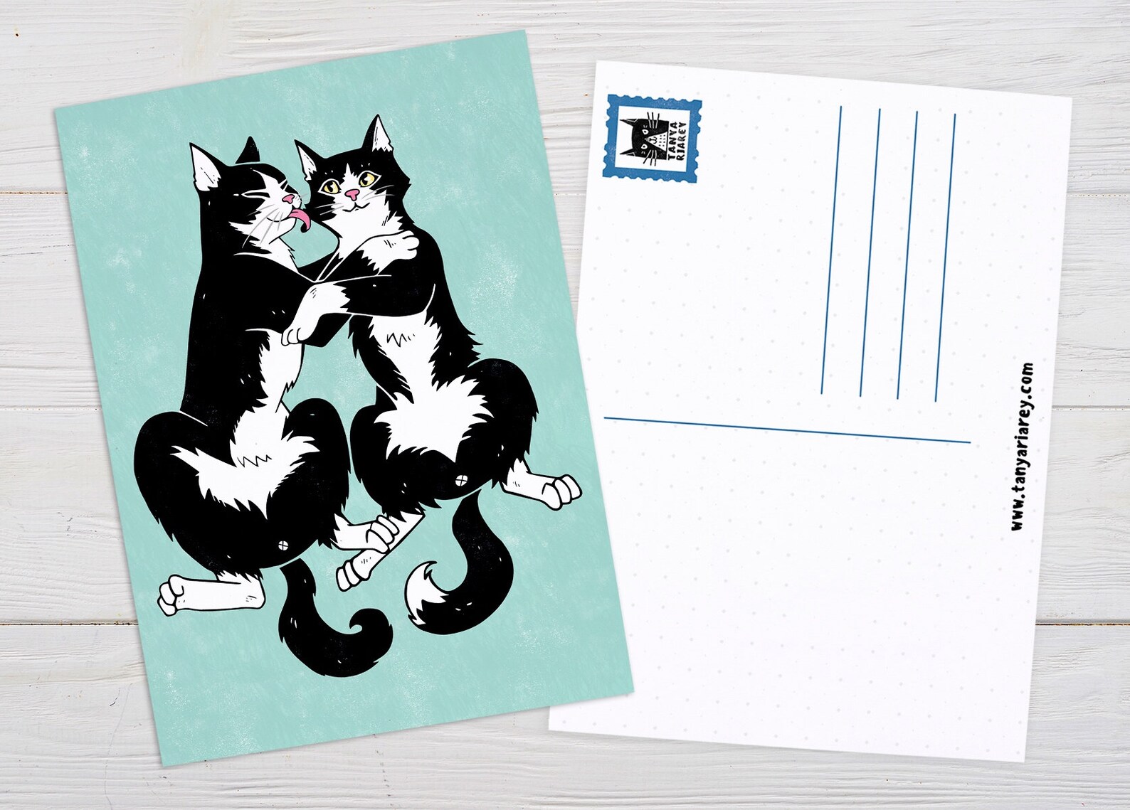 Cat Postcard Set Art Postcards Cat Art Print Cat Bookmark | Etsy