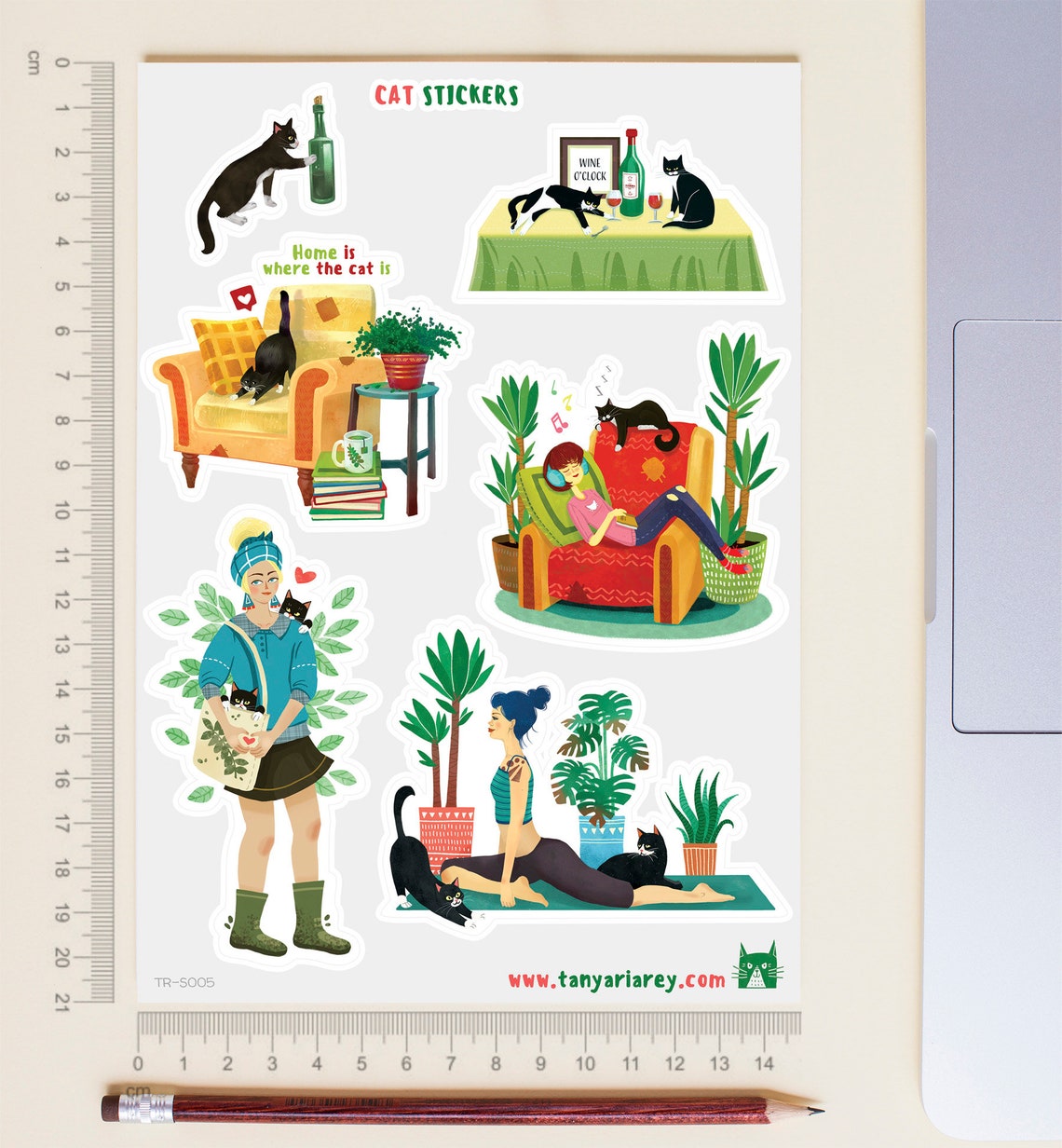 Cat Decal Vinyl Sticker Sheet With Cute Cats Cat Lover Gift - Etsy