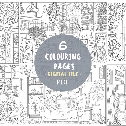 Interior Design Coloring Pages vol 3 Printable Adult - Etsy