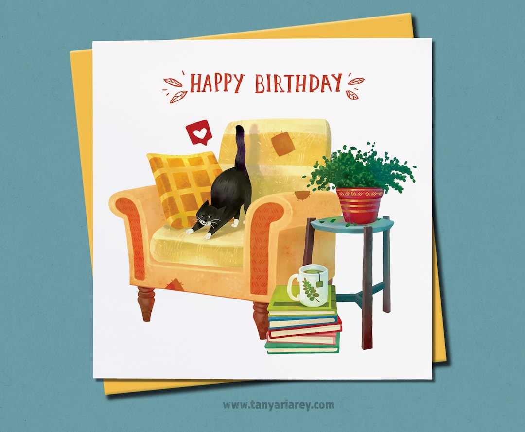 Cat Birthday Card, Tuxedo Cat Lover Gift, 30th Funny Birthday Card ...