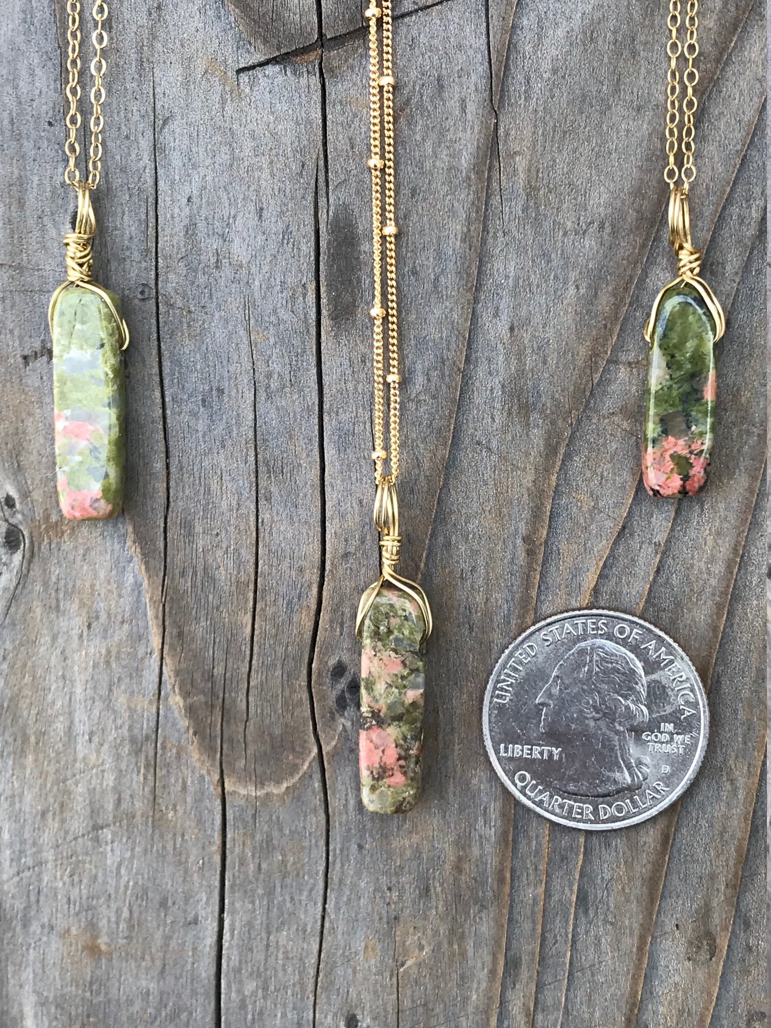 Unakite / Unakite Pendant / Unakite Necklace / Dainty Unakite Crystal ...