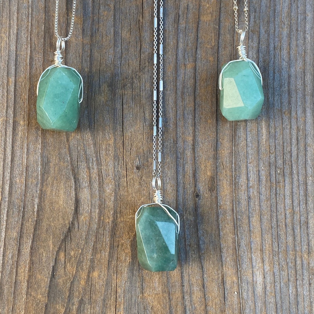 Aventurine; Aventurine Pendant; Aventurine Necklace; Aventurine Nugget ...