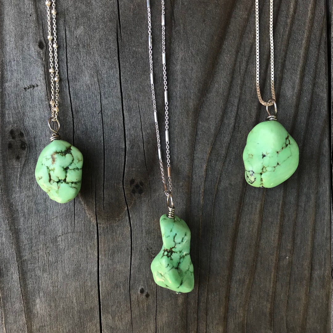 Howlite; Howlite Pendant; Howlite Necklace; Green Howlite; Chakra ...