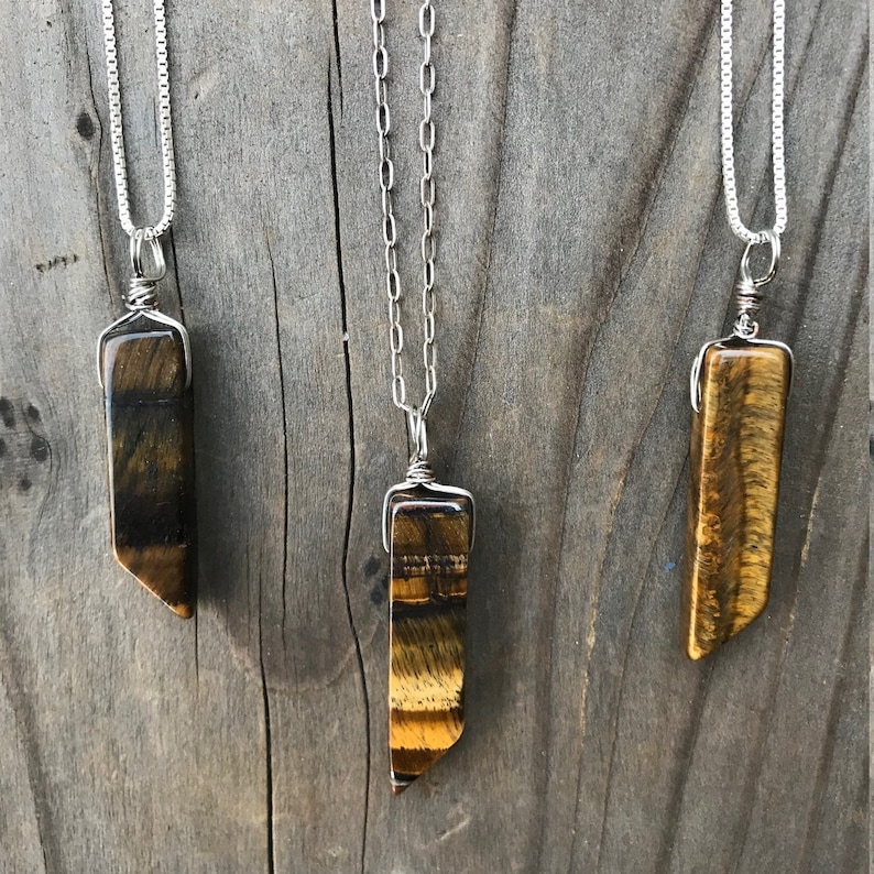 Tigers Eye Necklace / Tigers Eye Pendant / Tigers Eye Jewelry / Stone ...
