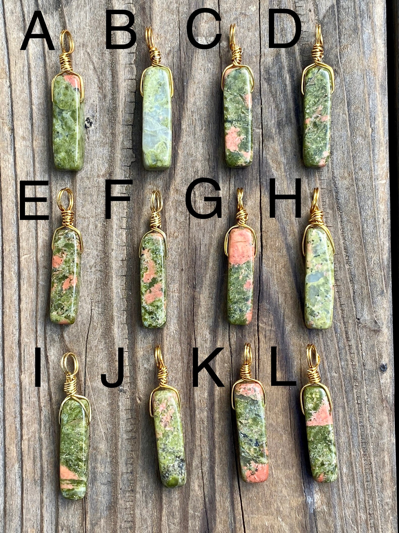 Unakite / Unakite Pendant / Unakite Necklace / Dainty Unakite Crystal ...