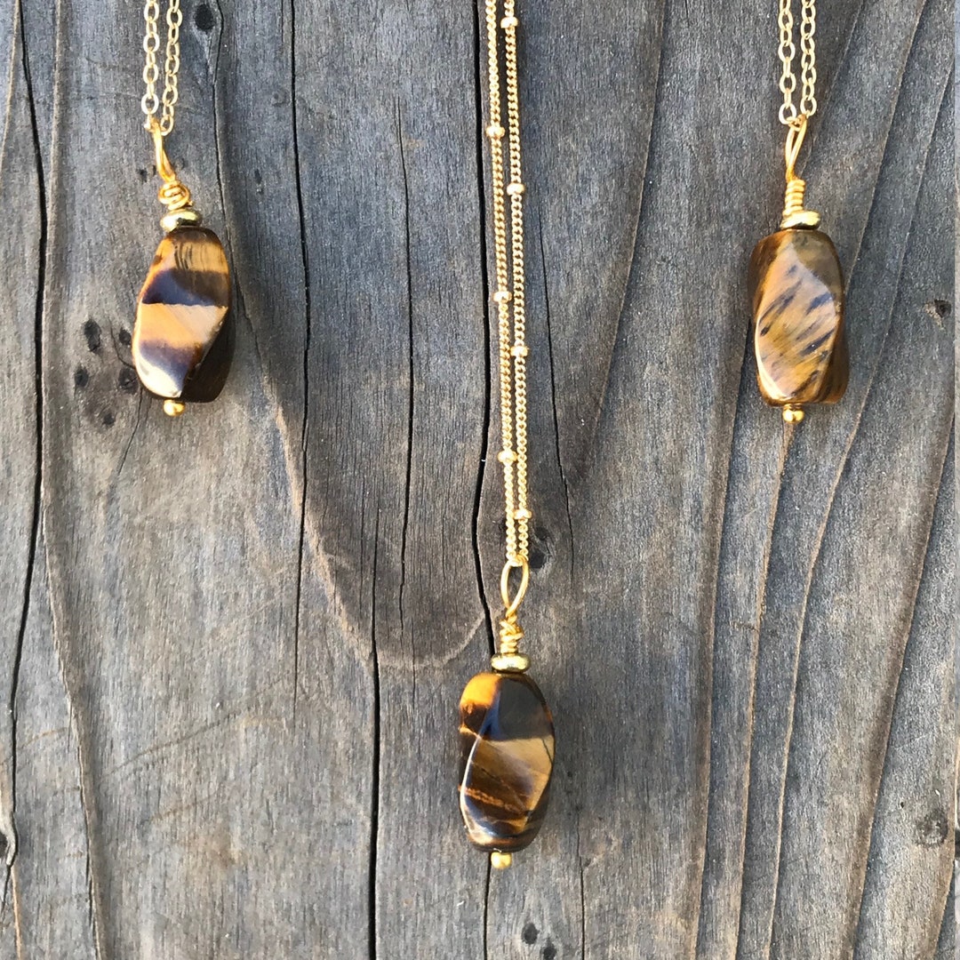 Tigers Eye Necklace / Tigers Eye Pendant / Tigers Eye Jewelry / Chakra ...