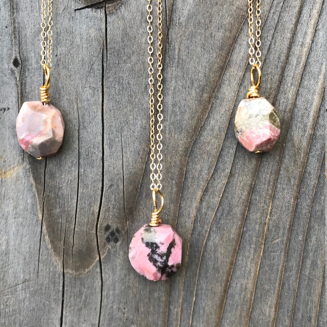 Rhodonite / Rhodonite Pendant / Rhodonite Necklace / Grounding Stone ...