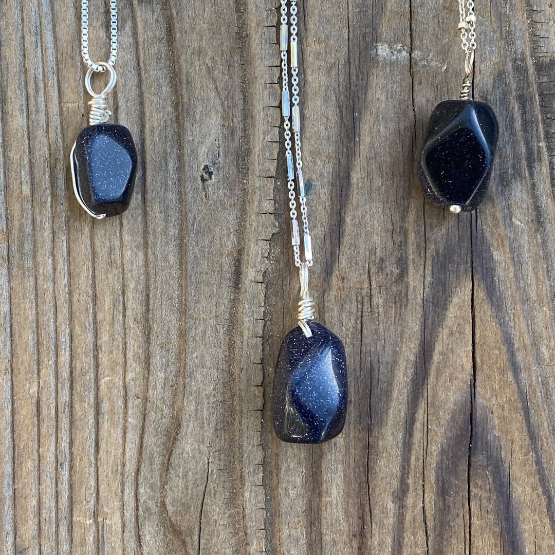 Chakra Jewelry / Blue Sandstone / Sandstone Necklace / Sandstone ...
