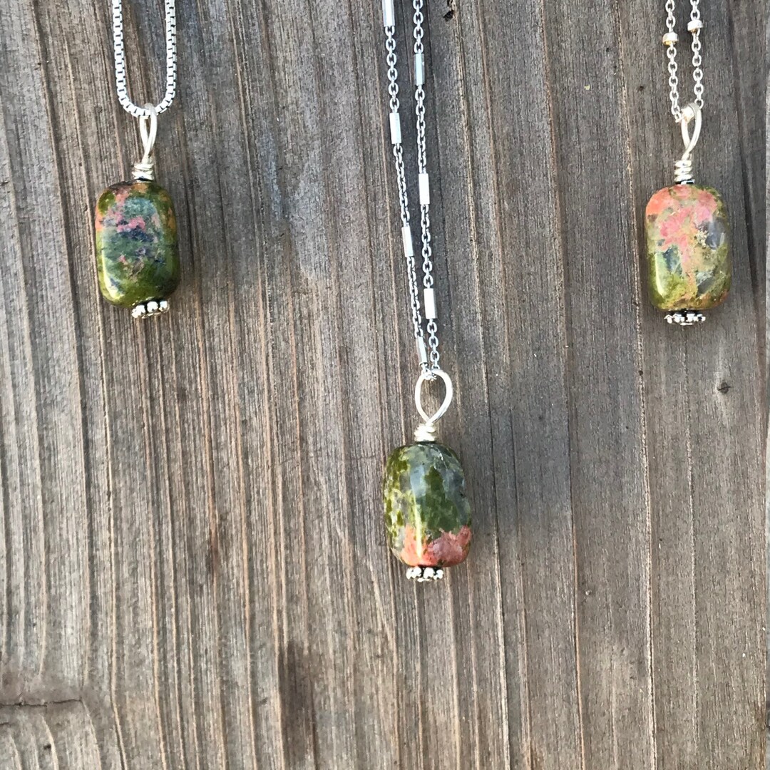 Chakra Jewelry / Heart Chakra / Unakite / Unakite Pendant / Unakite ...