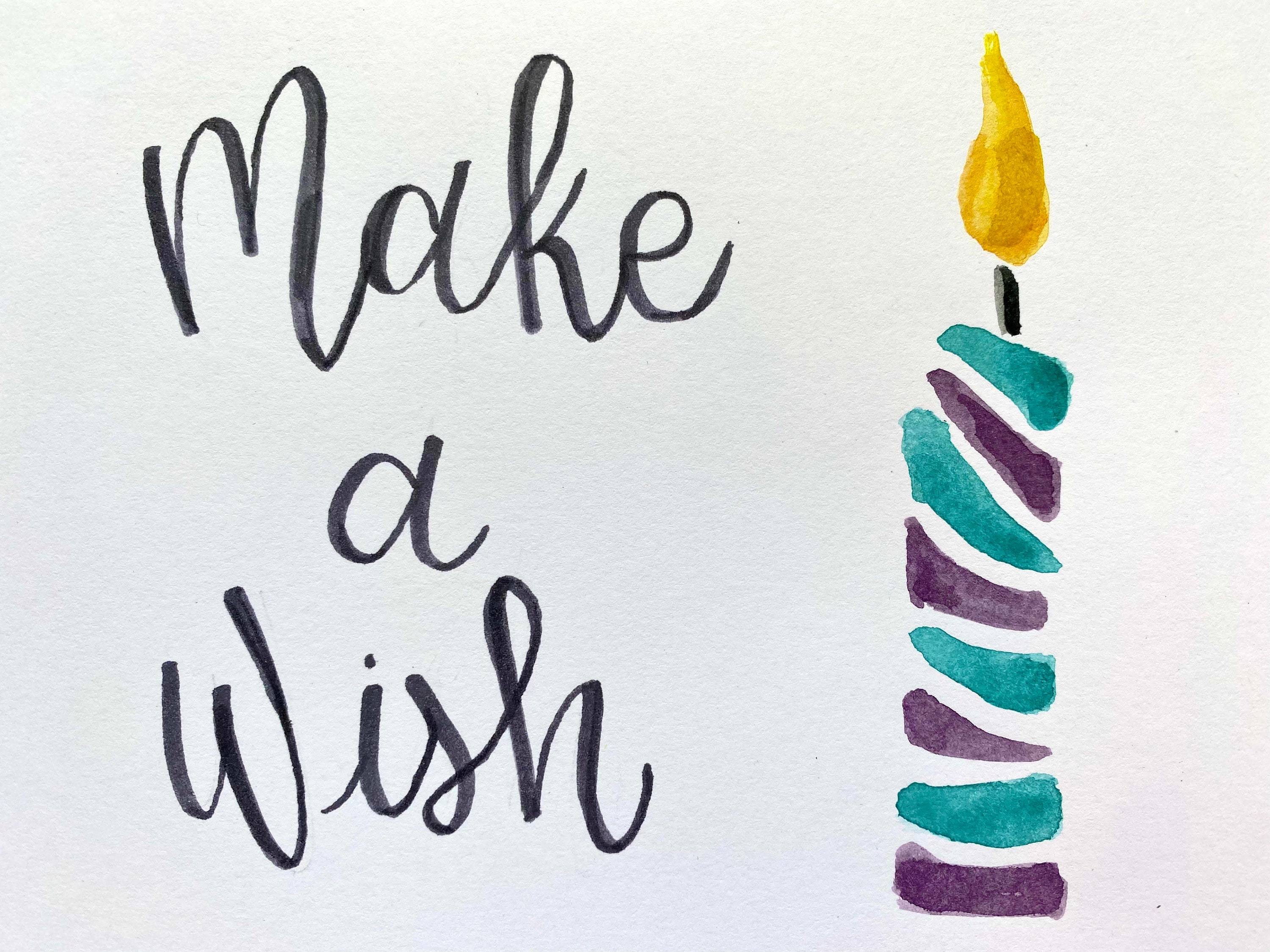 Make a Wish Birthday Card Card with Birthday Candles | Etsy
