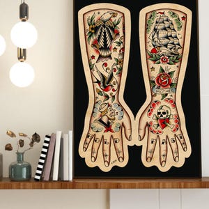 A3 Traditional Tattoo Print Sleeves - Etsy