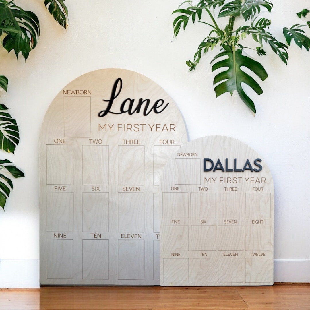 My First Year Arch Photo Board Large Fits 4x6 Photos One Year of ...