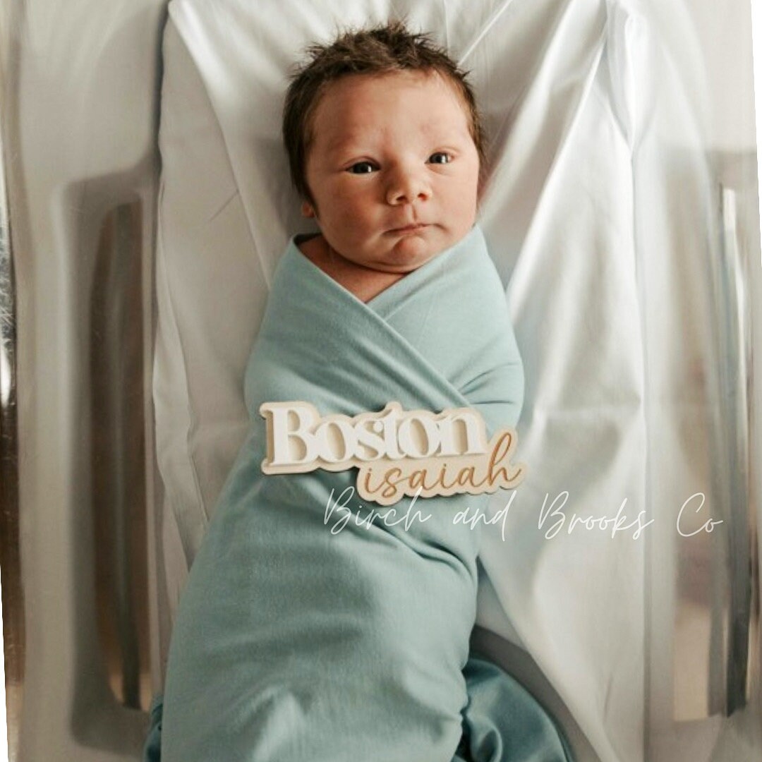 Personalized Baby Name Sign: Acrylic & Wood, Newborn Photo Prop - Etsy