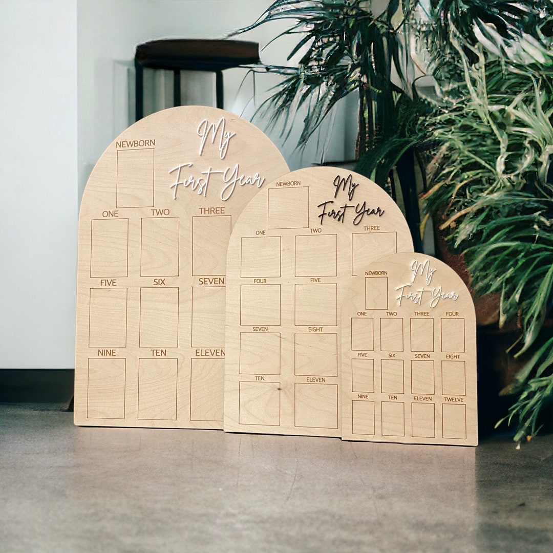 My First Year Arch Photo Board Large Fits 4x6 Photos One Year of ...