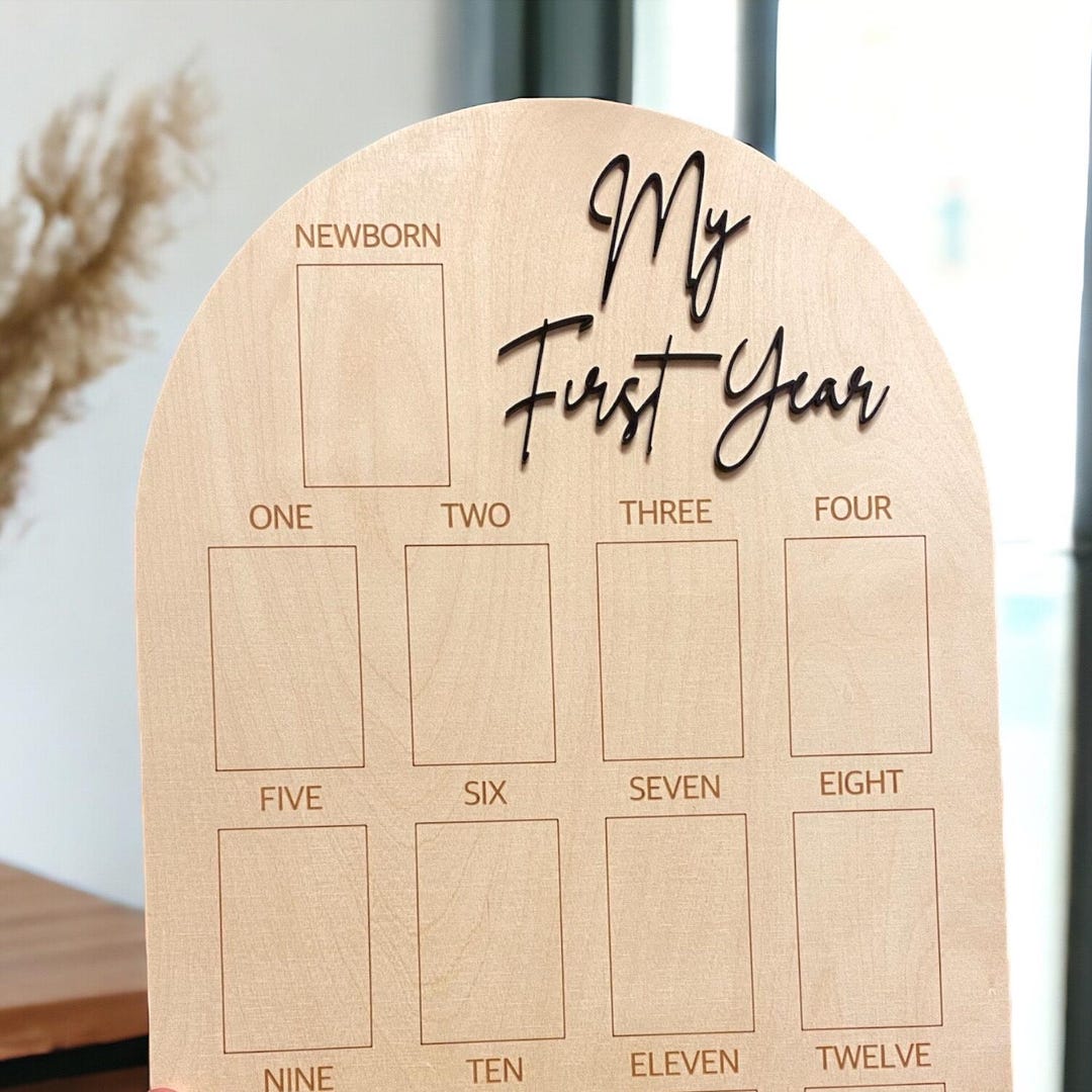 First Birthday Decor First Year Board 4x6 Photo One Year Old Milestone ...