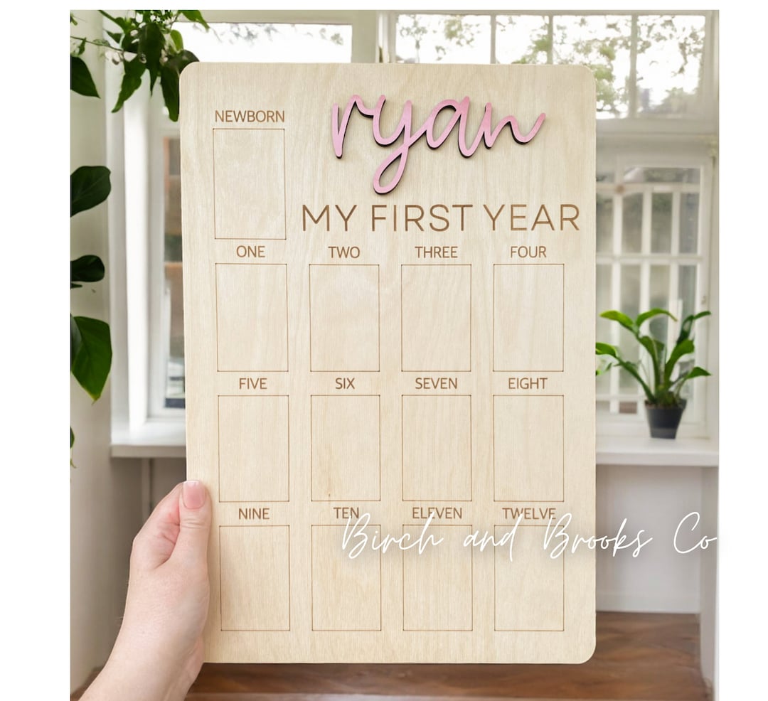 My First Year Board Monthly Photos One Year of Milestone Photo Board ...