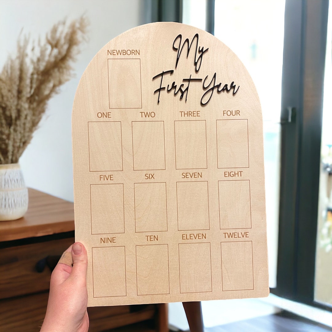 My First Year Arch Photo Board Large Fits 4x6 Photos One Year of ...