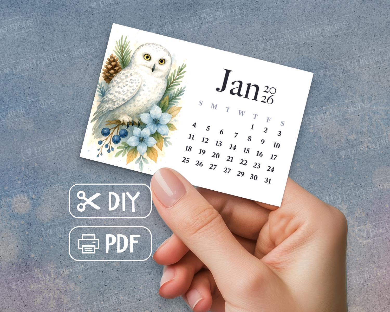 2026 Mini Calendar Printable | 3x2 Pocket Cards (PDF) - Etsy