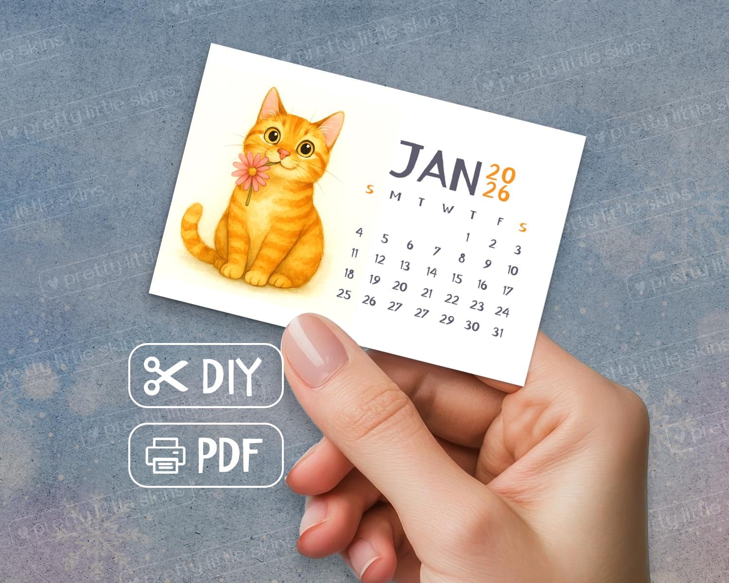 2026 Mini Calendar Printable: 3x2 Pocket Size, Minimalist Design (PDF ...