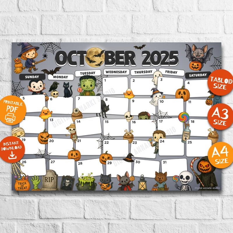Halloween Calendar - Etsy