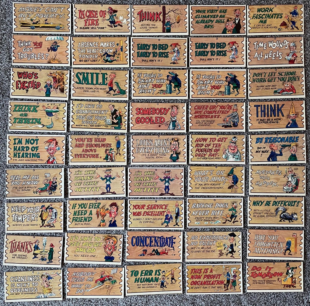 1959 Wacky Plak Humor Postcards Lot Manufactured by Topps Chewing Gum ...