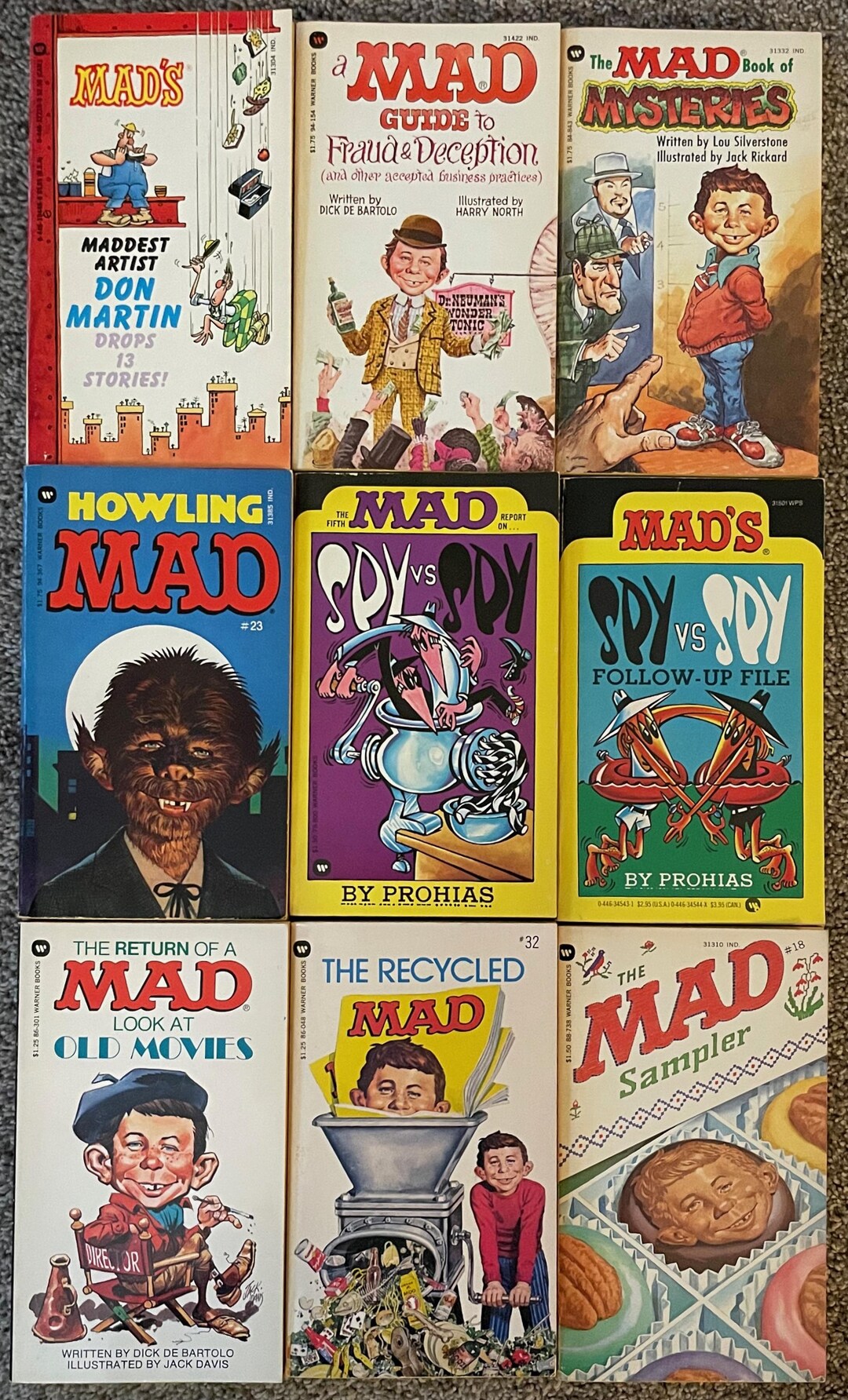 9 Mad Magazine Vintage Comic Strip Paperbacks Book Lot Published by ...