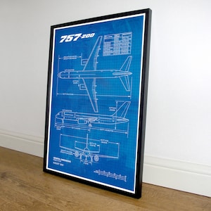 Blueprint Boeing 757 Poster Print. Aircraft, Airplane, Aviation ...
