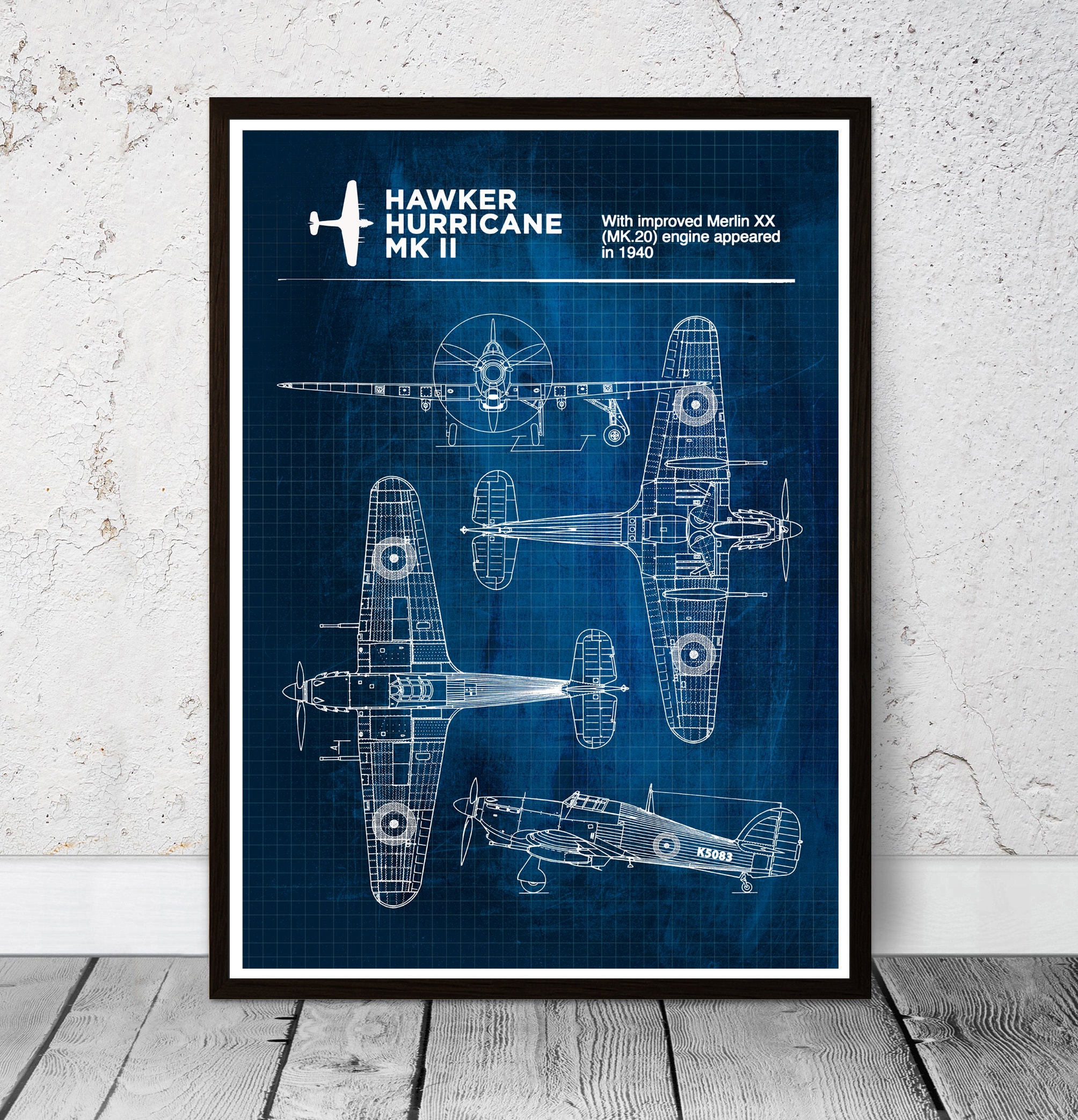 Blueprint Hawker Hurricane WW2 Aircraft. Hurricane MK II - Etsy UK