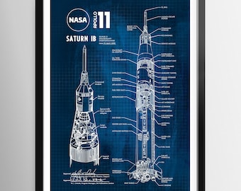 Blueprint Nasa Apollo 11 Lunar Module Blueprint Digital Print | Etsy