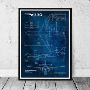 Blueprint Airbus A330 Commercial Airplane. Dad's Birthday - Etsy UK
