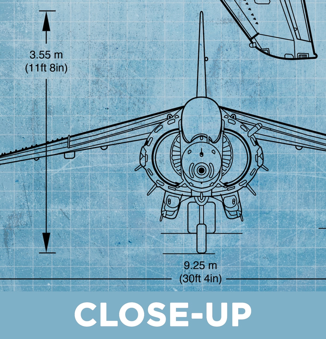 Blueprint Harrier Jump Jet Poster 1967 2003 Combat Attack | Etsy