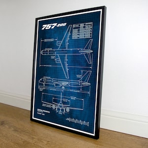 Blueprint Boeing 757 Poster Print. Aircraft, Airplane, Aviation ...