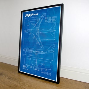 Blueprint Boeing-747-400 Poster Print, B747. Aircraft, Aviation ...