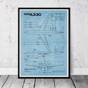 Blueprint Airbus A330 Commercial Airplane. Dad's Birthday - Etsy UK