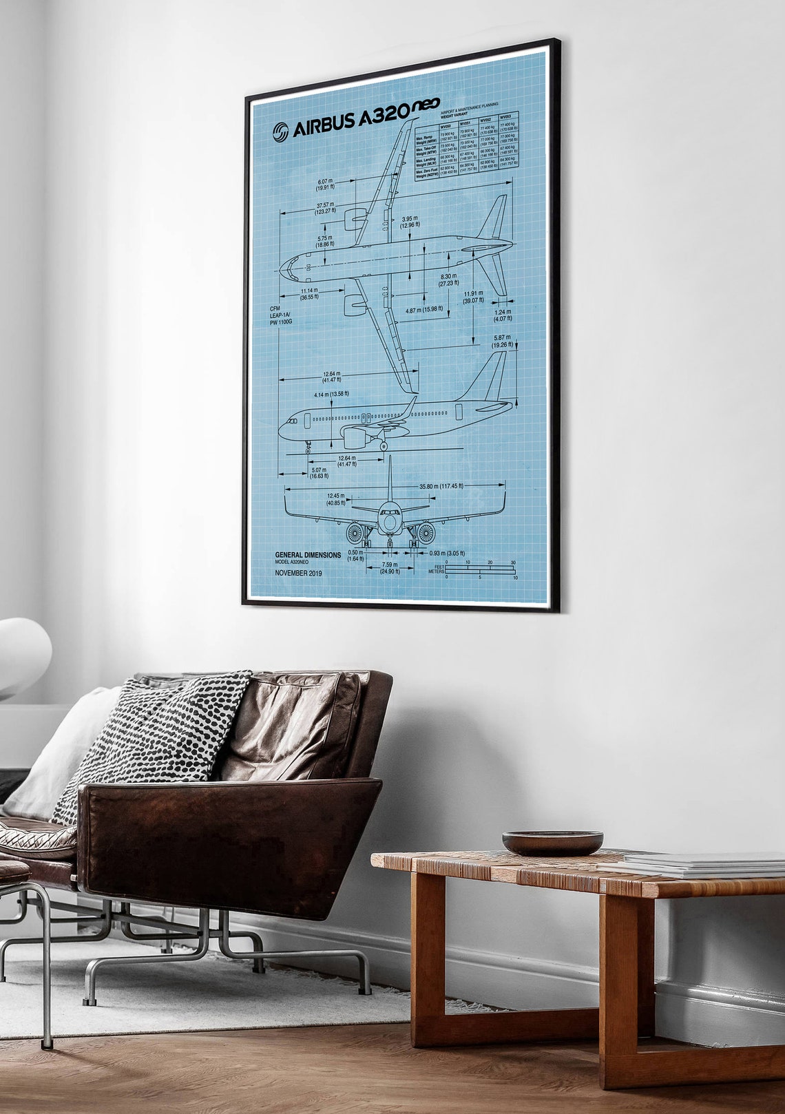 Blueprint Airbus A320 NEO Commercial Airplane. Dimensions. - Etsy