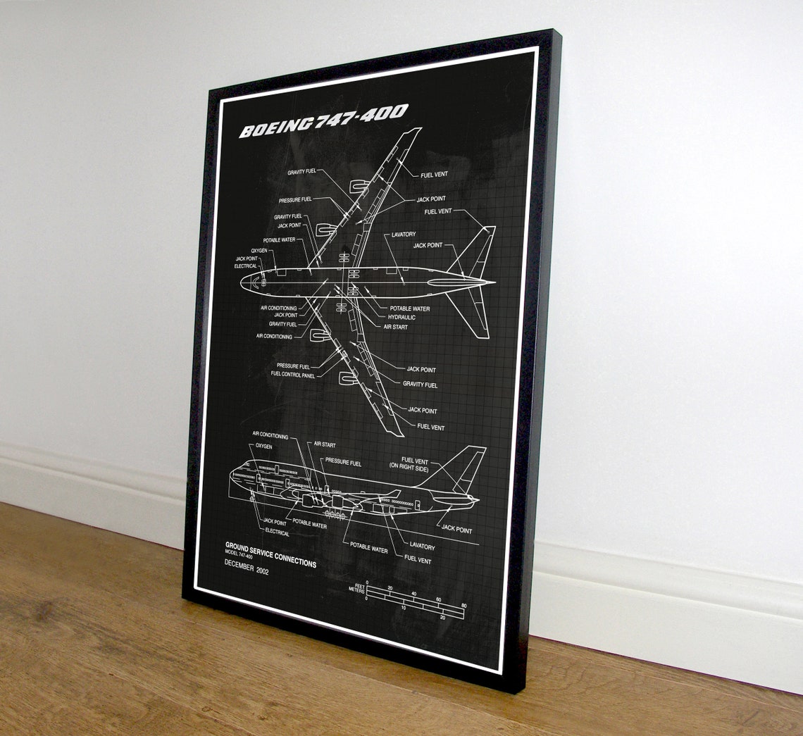 Blueprint Boeing 747-400 Year 2002 Aviation Blueprint - Etsy UK