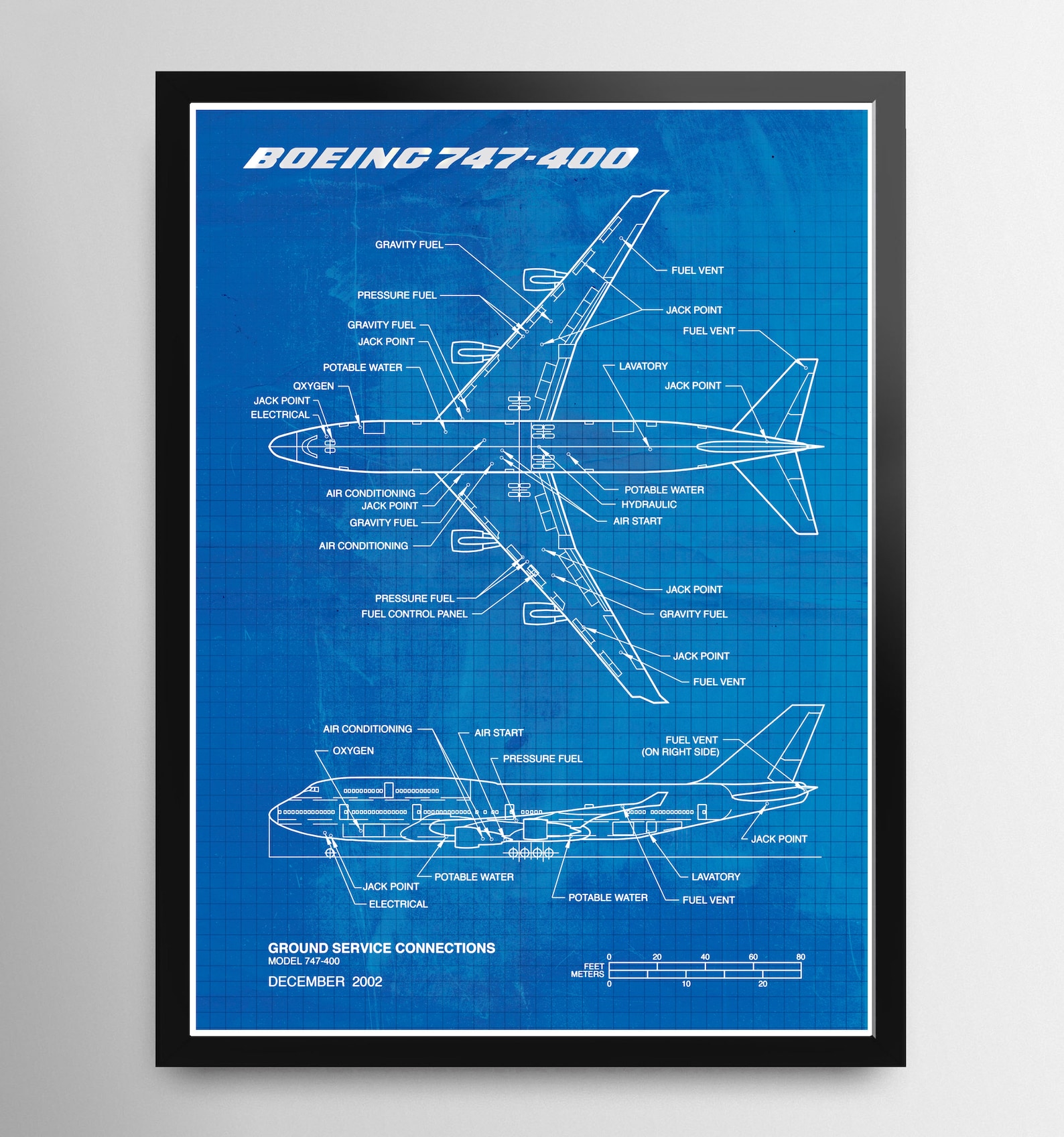 Blueprint Boeing 747-400 Year 2002 Aviation Blueprint - Etsy UK