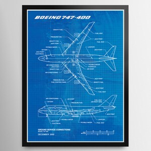 Blueprint Boeing 747-400 Year 2002 Aviation Blueprint - Etsy UK