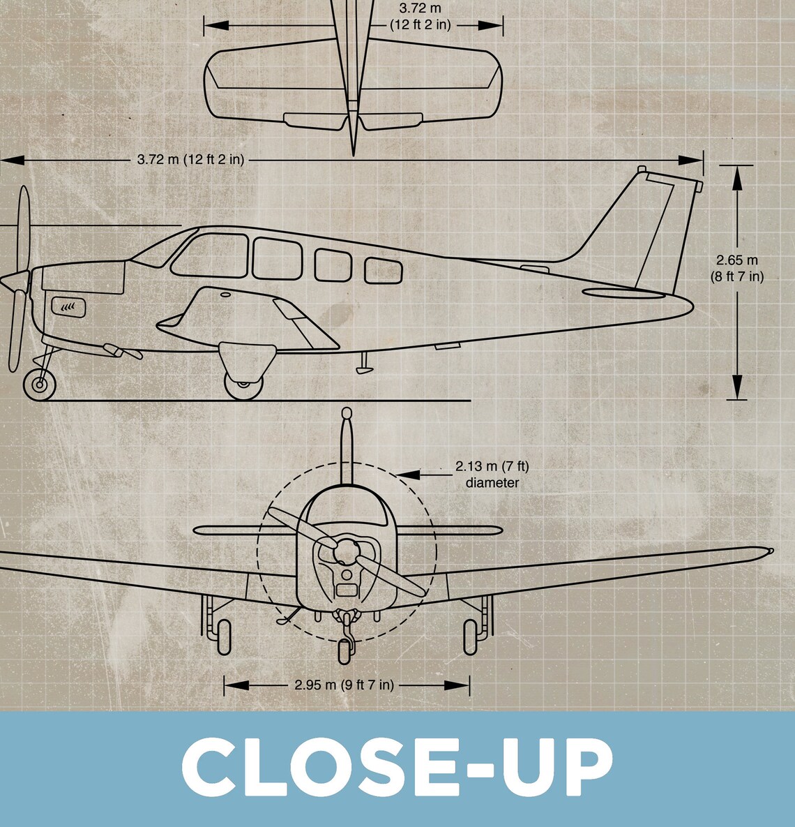 Blueprint Beechcraft Bonanza Poster American Aviation - Etsy