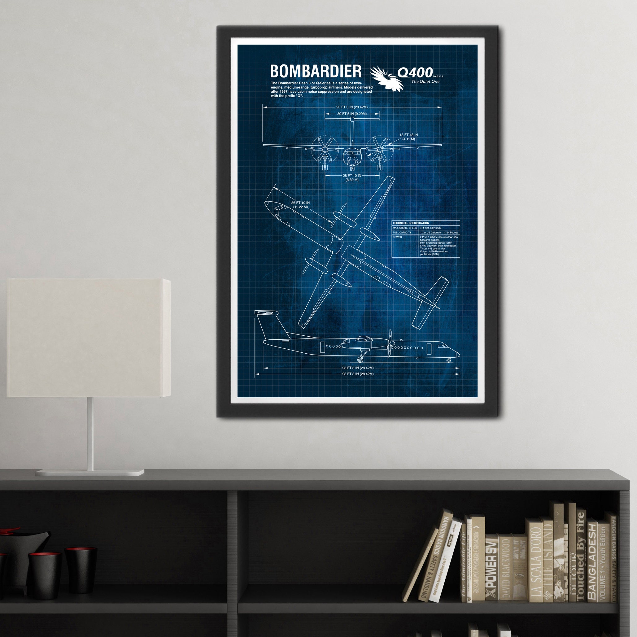 Blueprint Bombardier Dash 8 Q400 Commercial Airplane. - Etsy UK